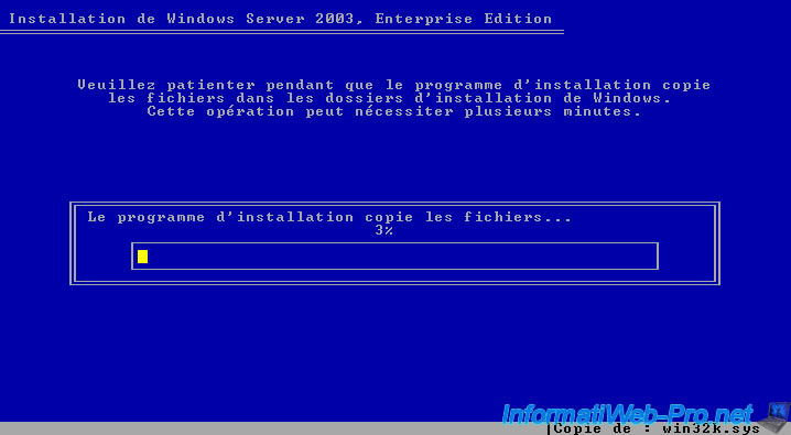Installer Windows Server 2003 - Windows Server - Tutoriels - InformatiWeb Pro